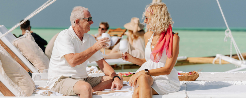 Retired couple on a vacation